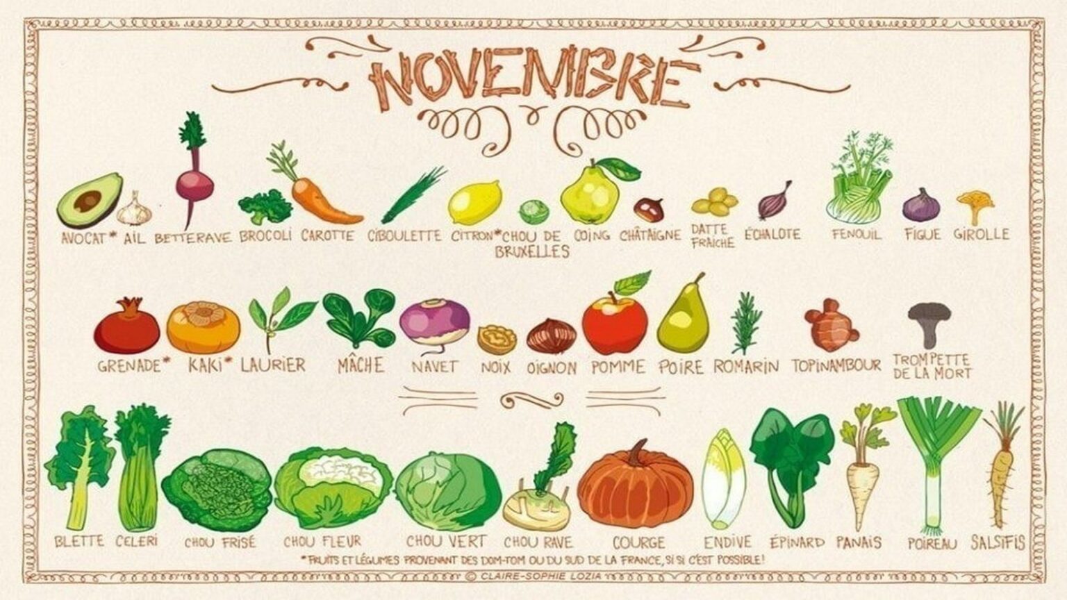 Calendrier des fruits et légumes de saison en novembre | oriGIn